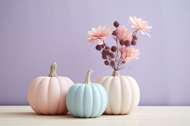 Pastel Elegance: Minimal Pastel Pumpkins Stock Illustration ...