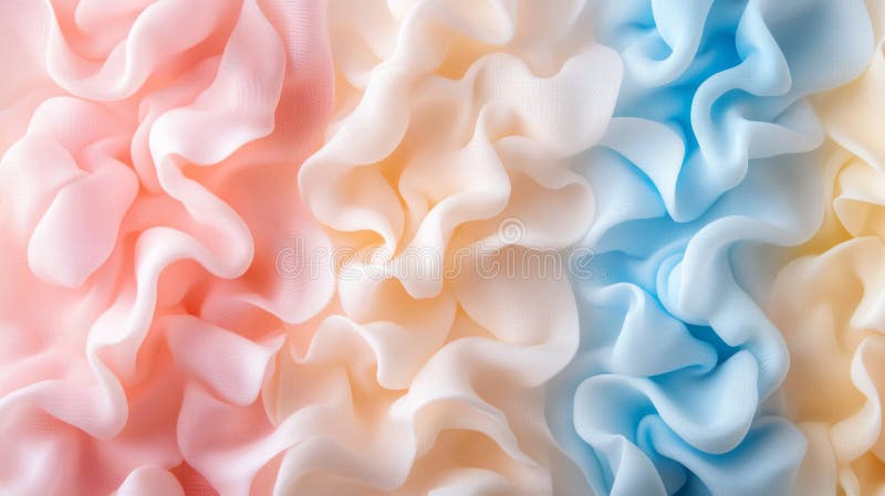 Pastel Fabric Draped in Soft Waves of Color Stock Illustration ...