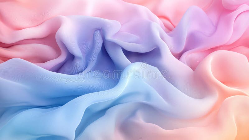 Pastel Fabric Draped in Soft Waves of Color Stock Illustration - Illustration of subtle ...