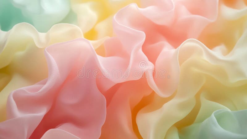 Pastel Fabric Draped in Soft Waves of Color Stock Illustration ...