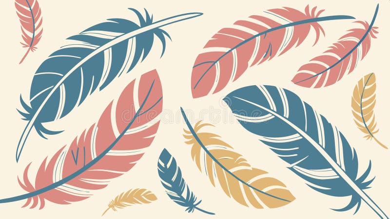 Pastel Feather Pattern, Soft Plumes and Delicate Texture Design. Vector ...