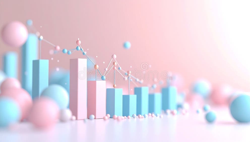Pastel Financial Growth Chart Stock Illustration - Illustration of ...