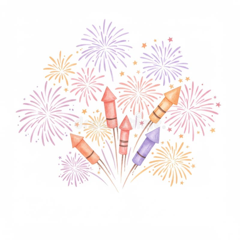 Fireworks Celebration Anniversary Colorful Salute Stock Vector ...