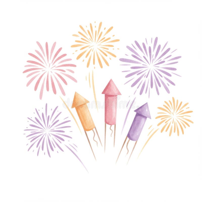 Fireworks Celebration Anniversary Colorful Salute Stock Vector ...