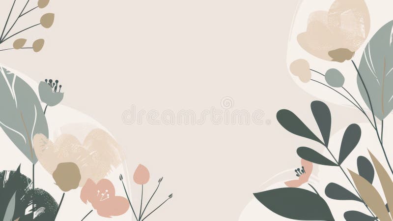 Pastel Floral Background with Elegant Botanical Design Stock Photo ...