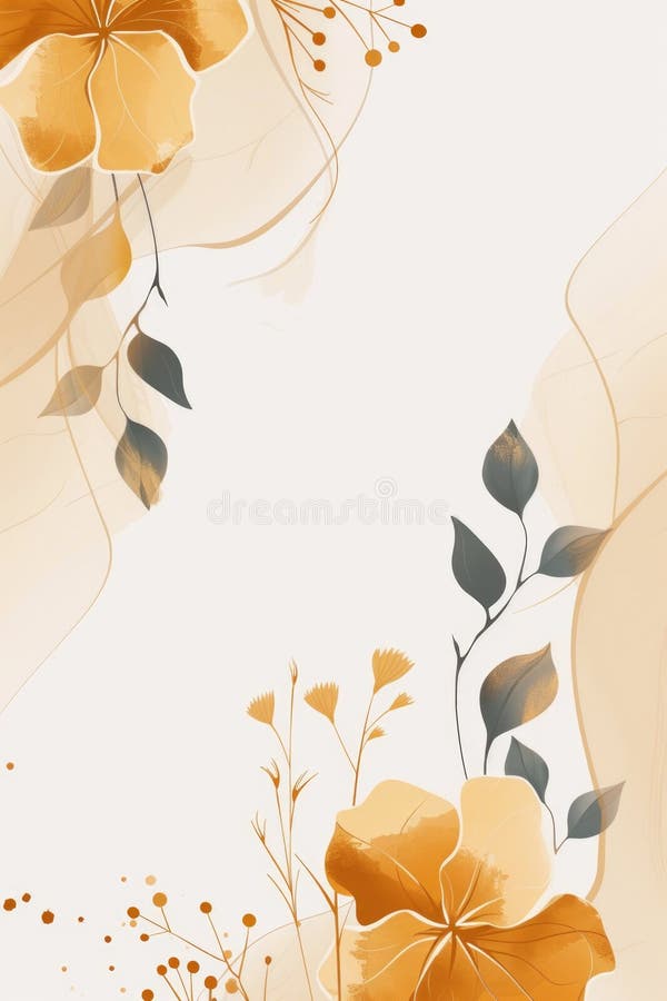 Pastel Floral Frame with Elegant Blossoms and Foliage Stock ...