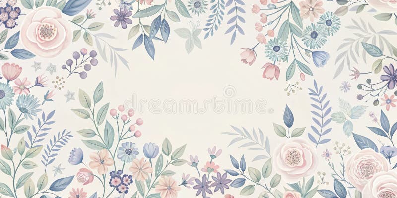 Pastel Floral Frame for Elegant Designs and Projects. Generative AI ...