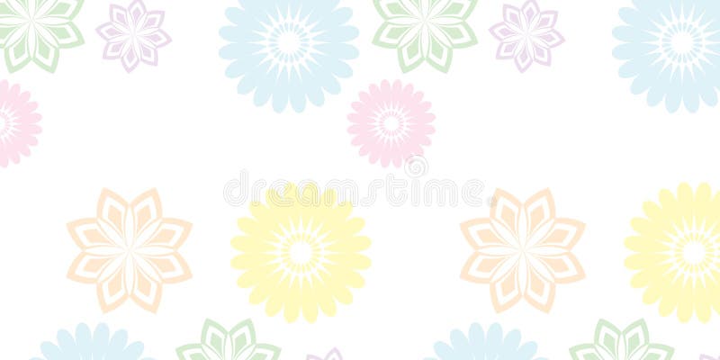 Pastel Floral Seamless Pattern on White Background Stock Vector ...