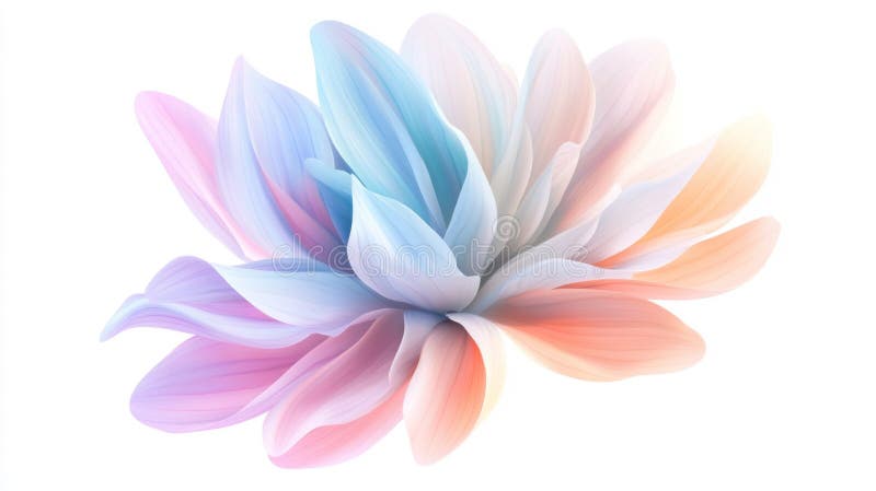 Pastel Flower Bloom Soft Colors Delicate Petals Stock Illustration ...