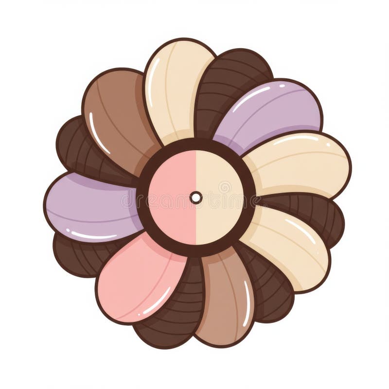 Pastel Flower Design Circular Colorful Illustration Stock Illustration ...