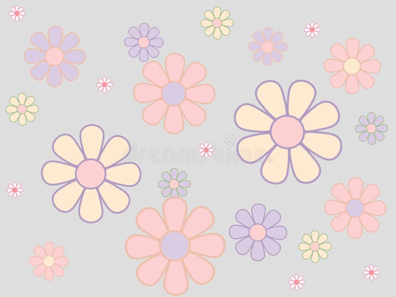 Pastel Flowers Seamless Pattern Stock Illustration - Illustration of ...
