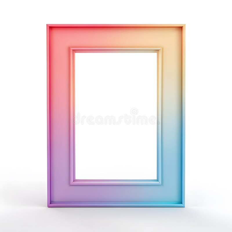 Pastel Frame Ombre Style with White Background Stock Illustration ...