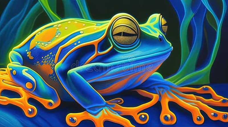 Pastel Frog Pop Painting stock illustration. Illustration of frog ...