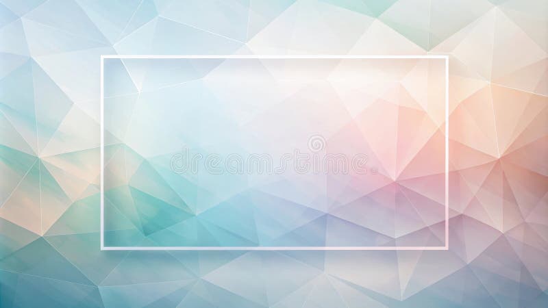 Pastel Geometric Abstract Background with White Rectangular Frame for ...