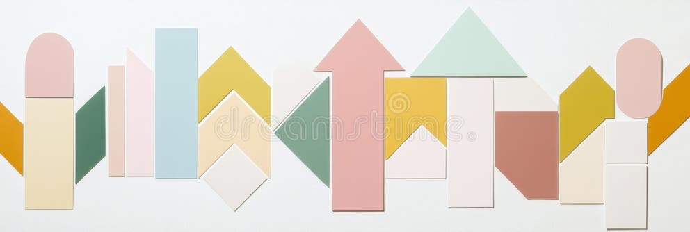 Pastel Geometric Graph with Arrows a Clean Background for Text and Data ...