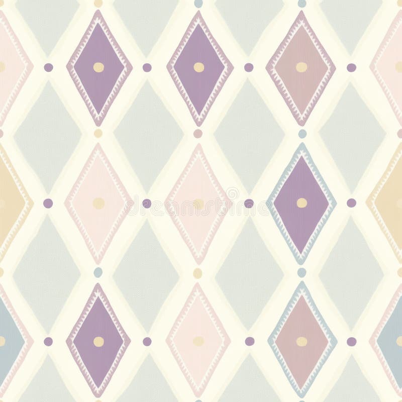 Pastel Geometric Pattern Background with Diamond and Stripe Motifs ...