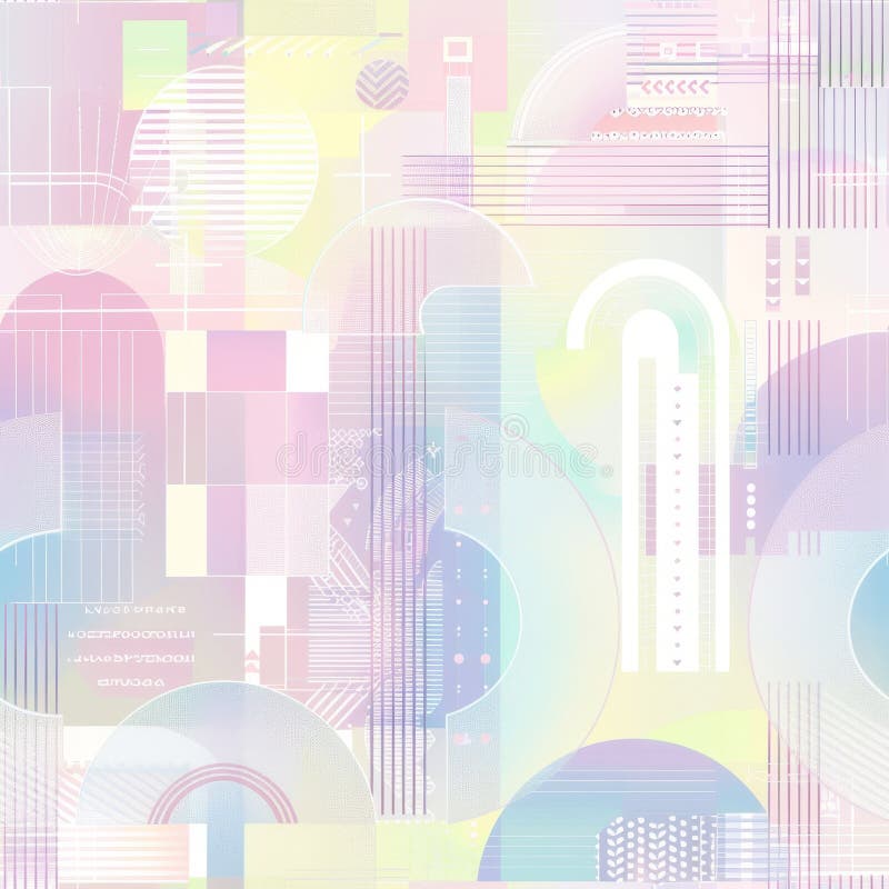 Pastel Geometric Patterns and Abstract Shapes Background Stock Image ...