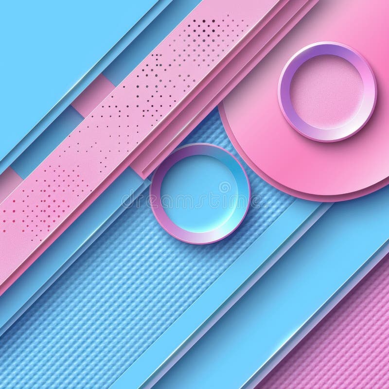 Pastel Geometric Shapes Overlap Stock Illustration - Illustration of ...