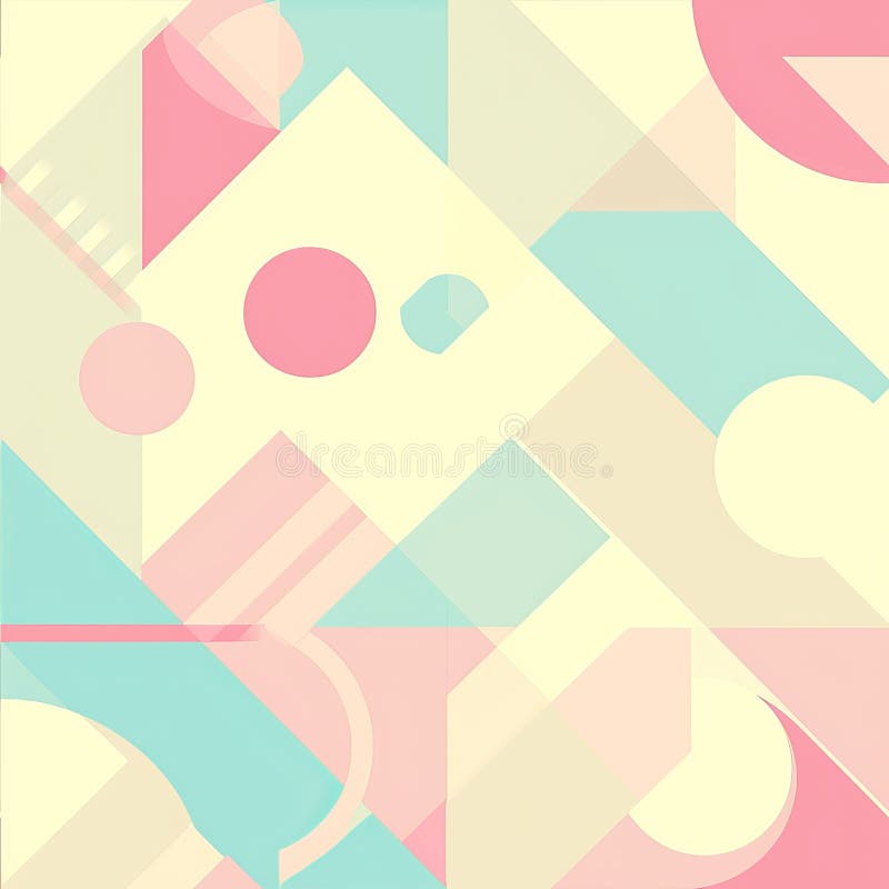 Pastel Geometric Shapes Overlapping in an Abstract and Seamless Design ...