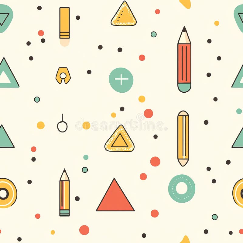 Pastel Geometry: Seamless Stationery Pattern Stock Illustration ...
