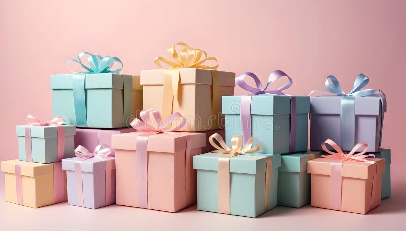 Pastel Gift Boxes stock photo. Image of colorful, flower - 385325088