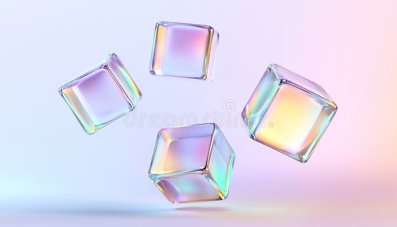 Floating Glass Cubes Iridescent Colors Stock Photos - Free & Royalty ...