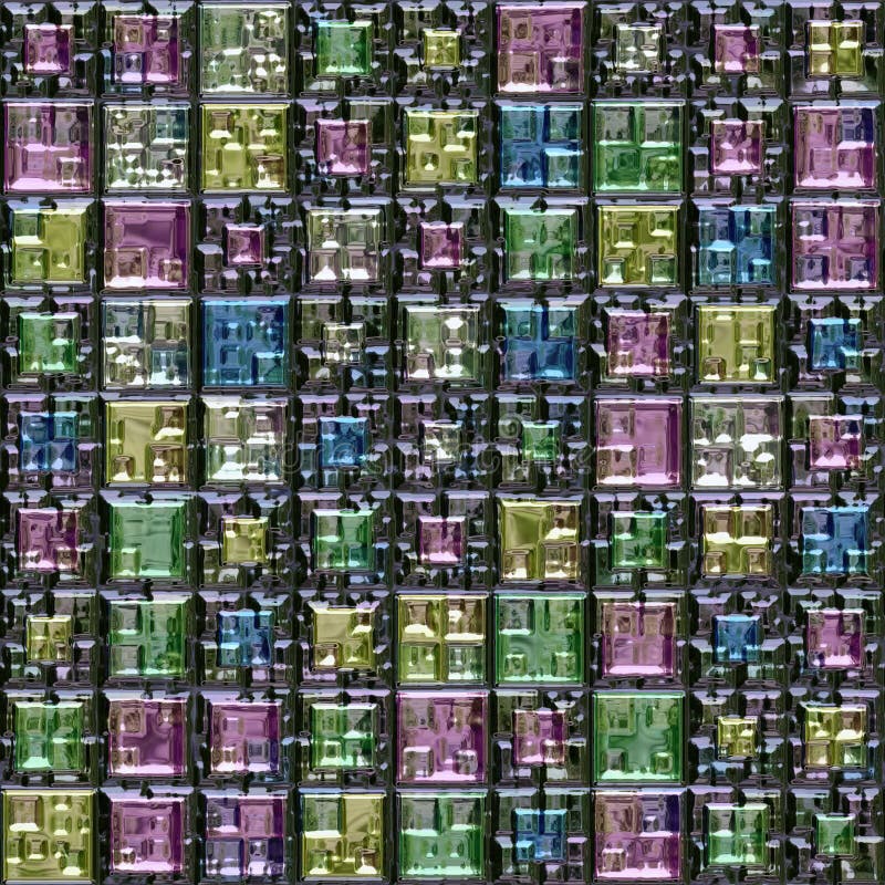 Pastel Glass Square Mosaic Seamless Pattern Texture Stock Illustration ...
