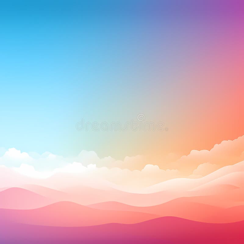Pastel Gradient Background, a Colorful Landscape with Clouds Stock ...