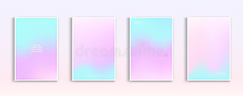 Pastel Gradient Backgrounds Vector Set. Soft Tender White, Pink, Blue ...