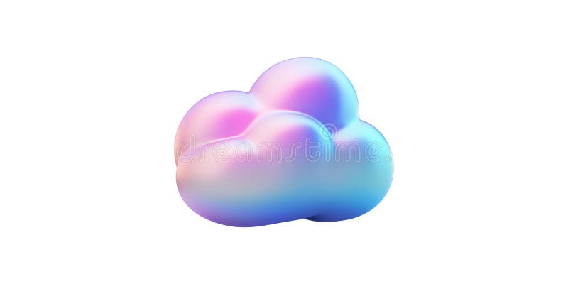 Pastel Gradient Cloud in Soft Colors Set Isolated on Transparent ...