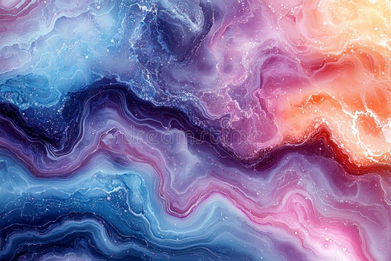 A Pastel Gradient Holographic Liquid Background. Abstract Marble Waves ...