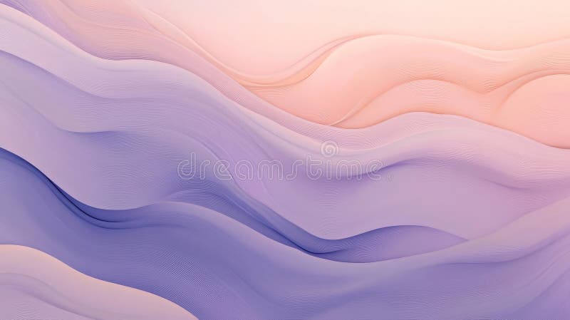 A Pastel Gradient of Lavender and Soft Peach, with Fluid Liquid Waves ...
