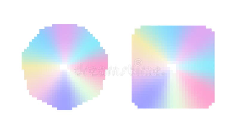 Pastel Gradient Pixel Art Circles. Two Pixelated Gradient Circles with ...