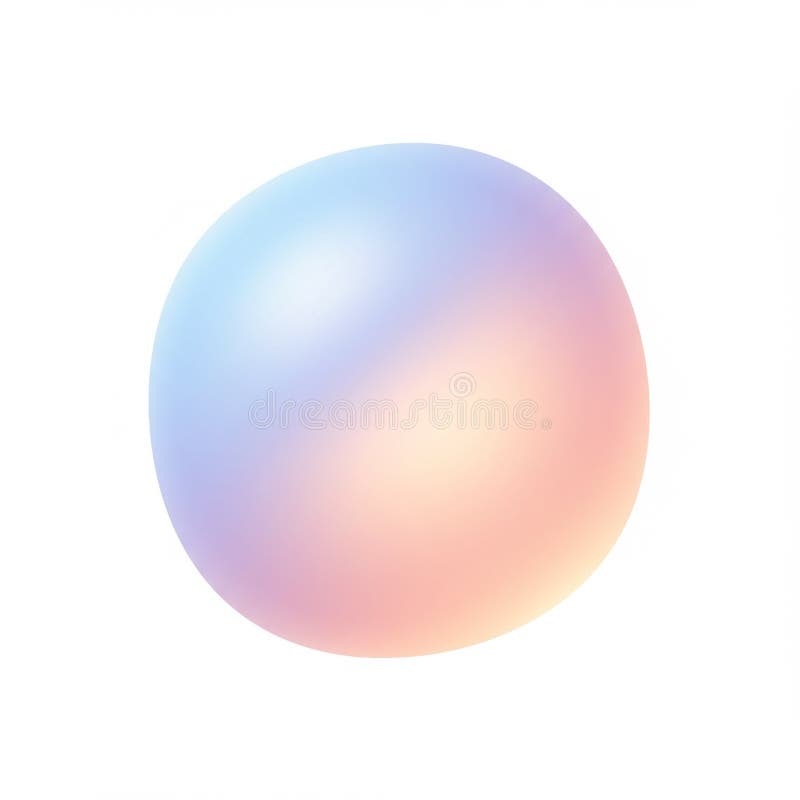 Pastel Gradient Sphere on White Background Stock Illustration ...