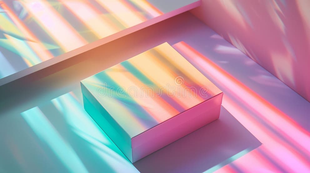 Pastel Gradient Split with Minimal Gift Box Stock Illustration ...