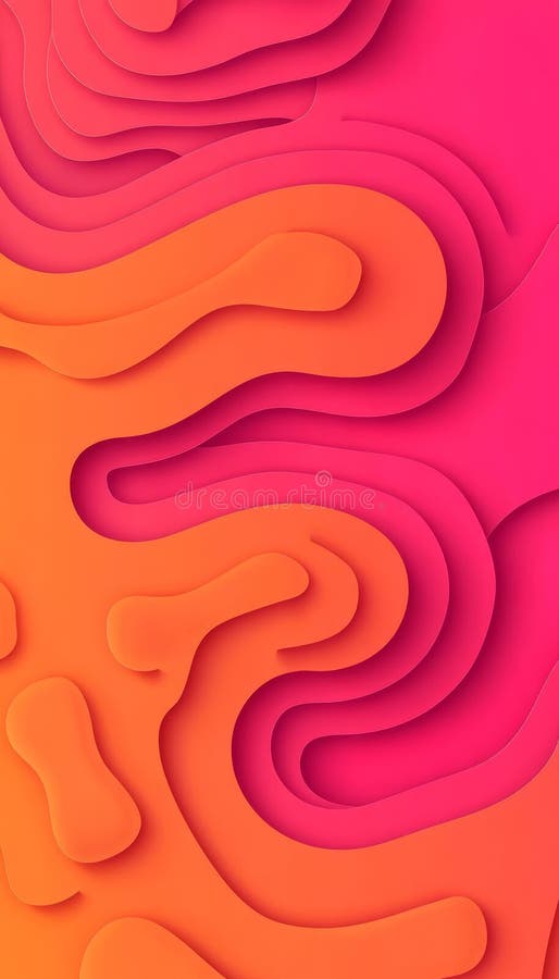Pastel Grapefruit and Tangerine Gradient Background, 3D Wave Texture ...