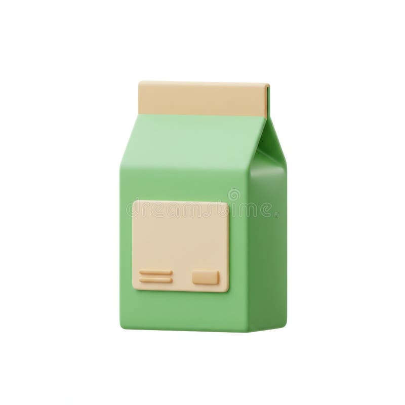 Pastel Green Food Package 3D Render Stock Illustration - Illustration ...