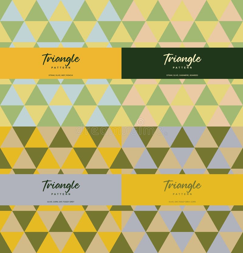 Pastel Green, Yellow, and Grey Geometric Mix - Four Pack Stock Vector ...