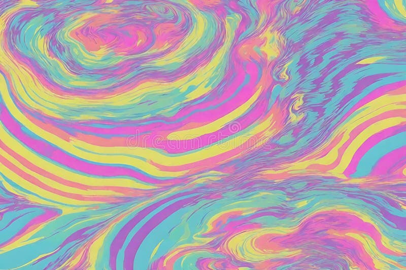 Pastel Hand Drawn Psychedelic Groovy Background Stock Illustration ...