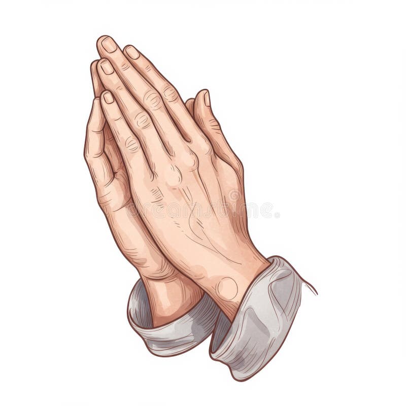 Pastel Hands in Prayer Illustration Stock Illustration - Illustration ...