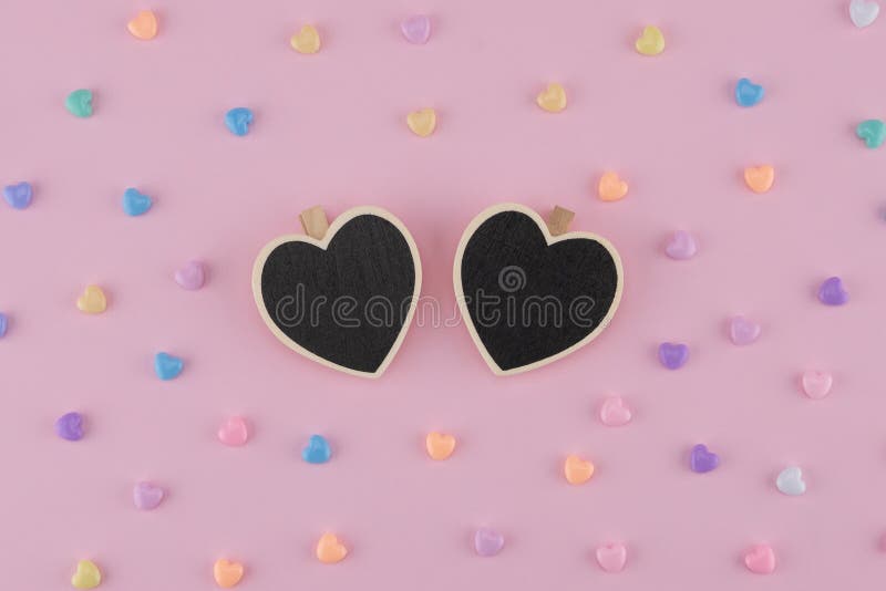 Pastel Heart Pattern on Pink Background Stock Image - Image of texture ...