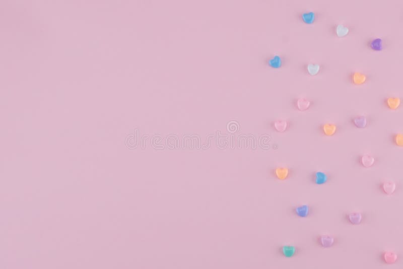 Pastel Heart Pattern on Pink Background Stock Photo - Image of abstract ...