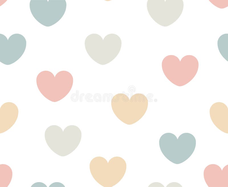Pastel Heart Seamless Pattern for Fabric. Simple Minimalistic ...