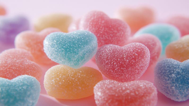 Pastel Heart Shaped Sugar Candies Cluster Stock Illustration ...