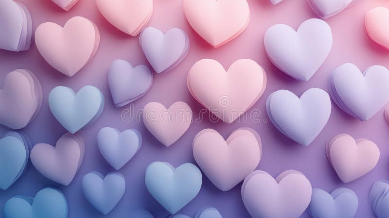 Pastel Hearts Background Romantic Love Pattern Stock Illustration ...
