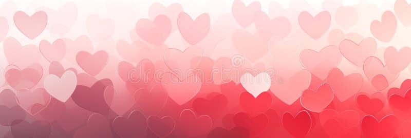 Pastel Hearts Pattern Background Banner. Valentine S Day. Panoramic Web ...