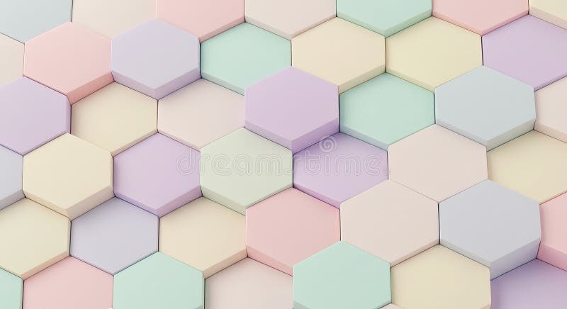 Pastel Hexagon Pattern: Abstract Geometric Background of Soft Tones ...