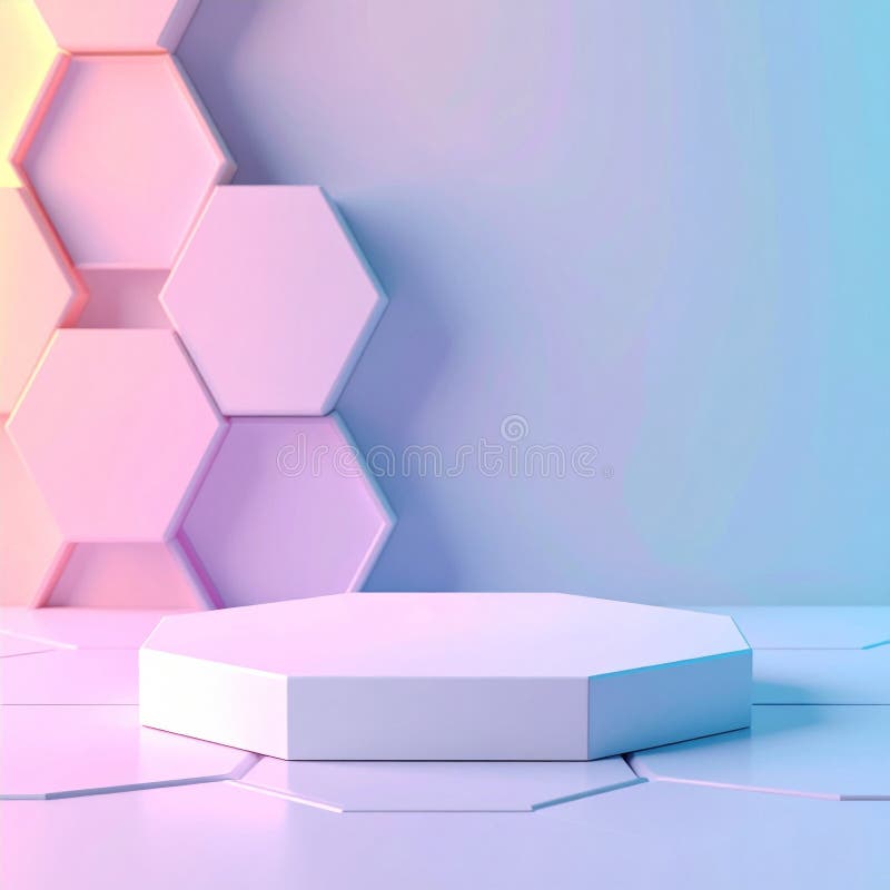 Pastel Hexagon Platform Product Display Stock Illustration ...