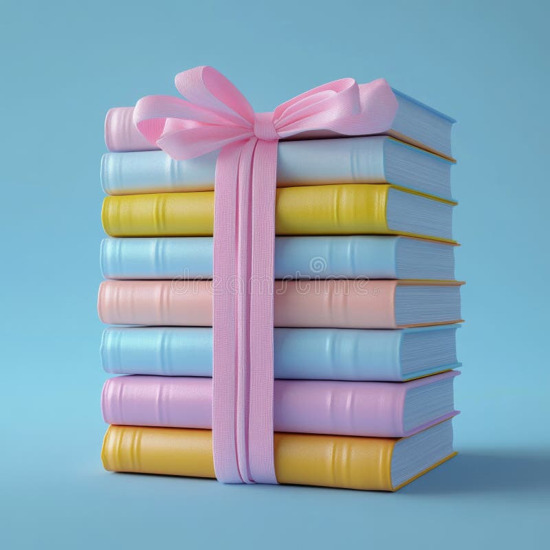 Pastel-hued Book Collection Stacked for Educational Purposes and ...