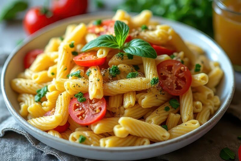 Pastel-Hued Orzo Pasta Salad Stock Illustration - Illustration of ...